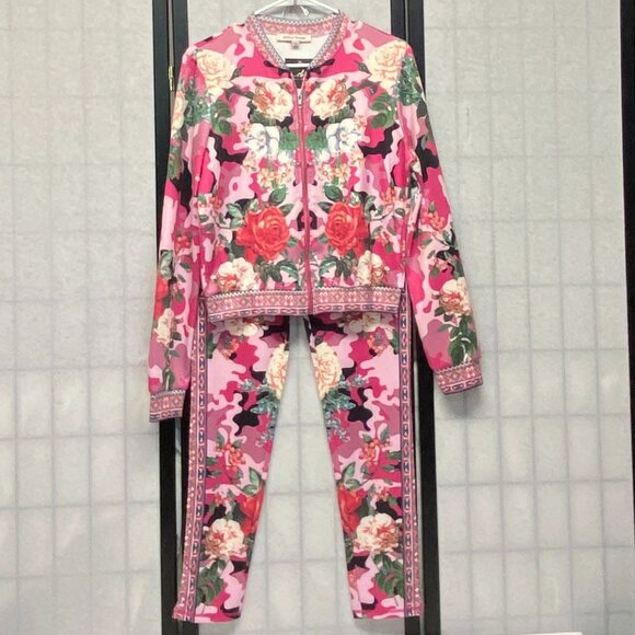 Jealous Tomato | Pants & Jumpsuits | 2 Pc Jogger Bright Floral Zip ...